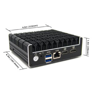 Protectli Vault FW4C - 4 Port, Firewall Micro Appliance/Mini PC - Intel J3710, 2.5G Ports, AES-NI, 8GB DDR3 RAM, 120GB SSD