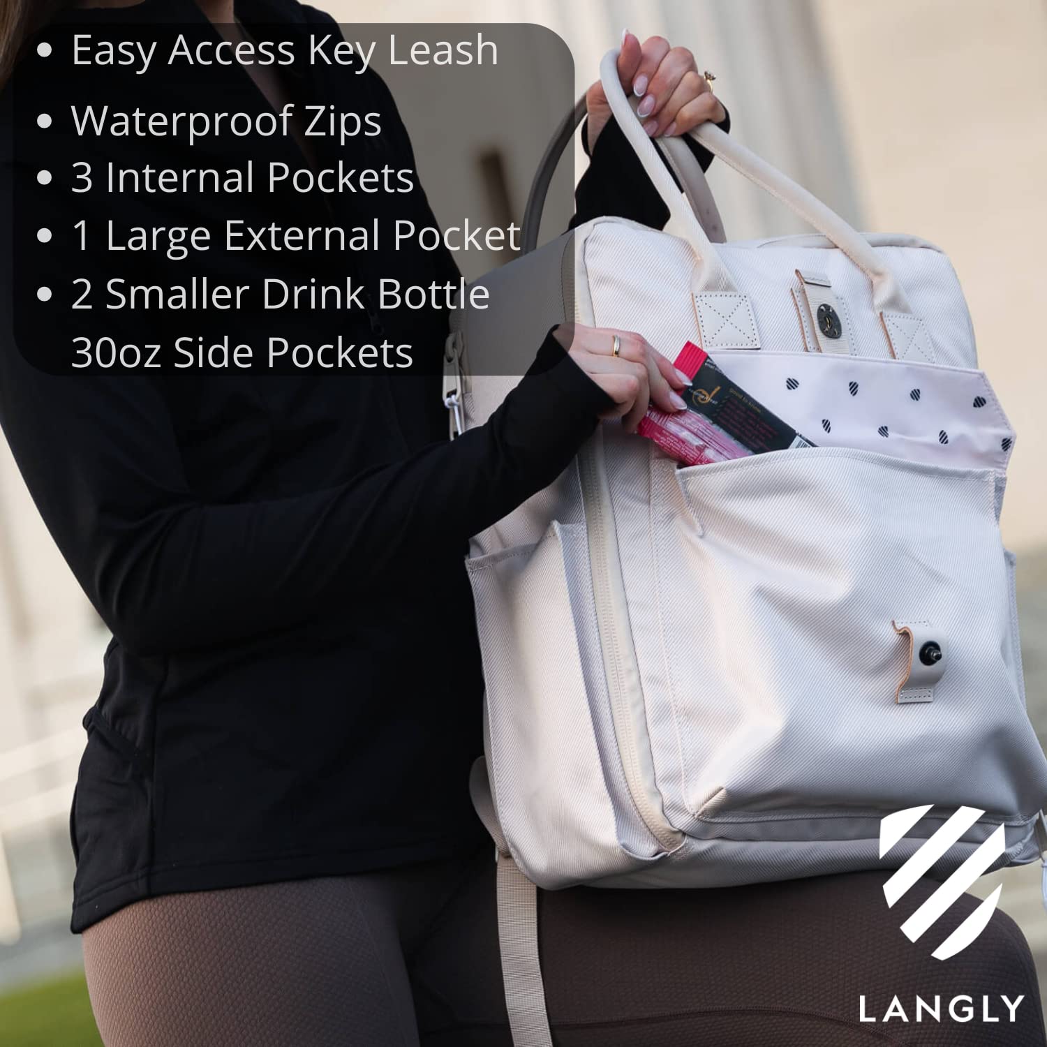 Langly Sierra Camera Backpack: A Modern & Travel-friendly Photography Backpack Compatible With Both 18in Laptop & DSLR Accessories 24L (Dew)