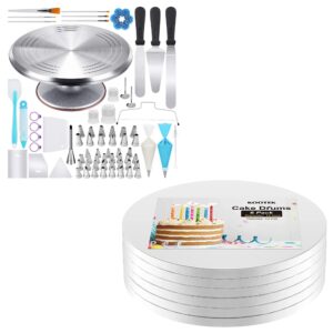 kootek 177 pcs cake decorating kits and cake boards drum 12 inch