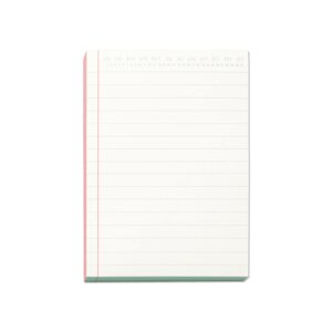 designworks ink 5" x 7" coral & blue colorblock tear off notepad - cute memo pad with 120 tear off planner sheets for notes & reminders | aesthetic desk accessories & office supplies (pp57-2024)