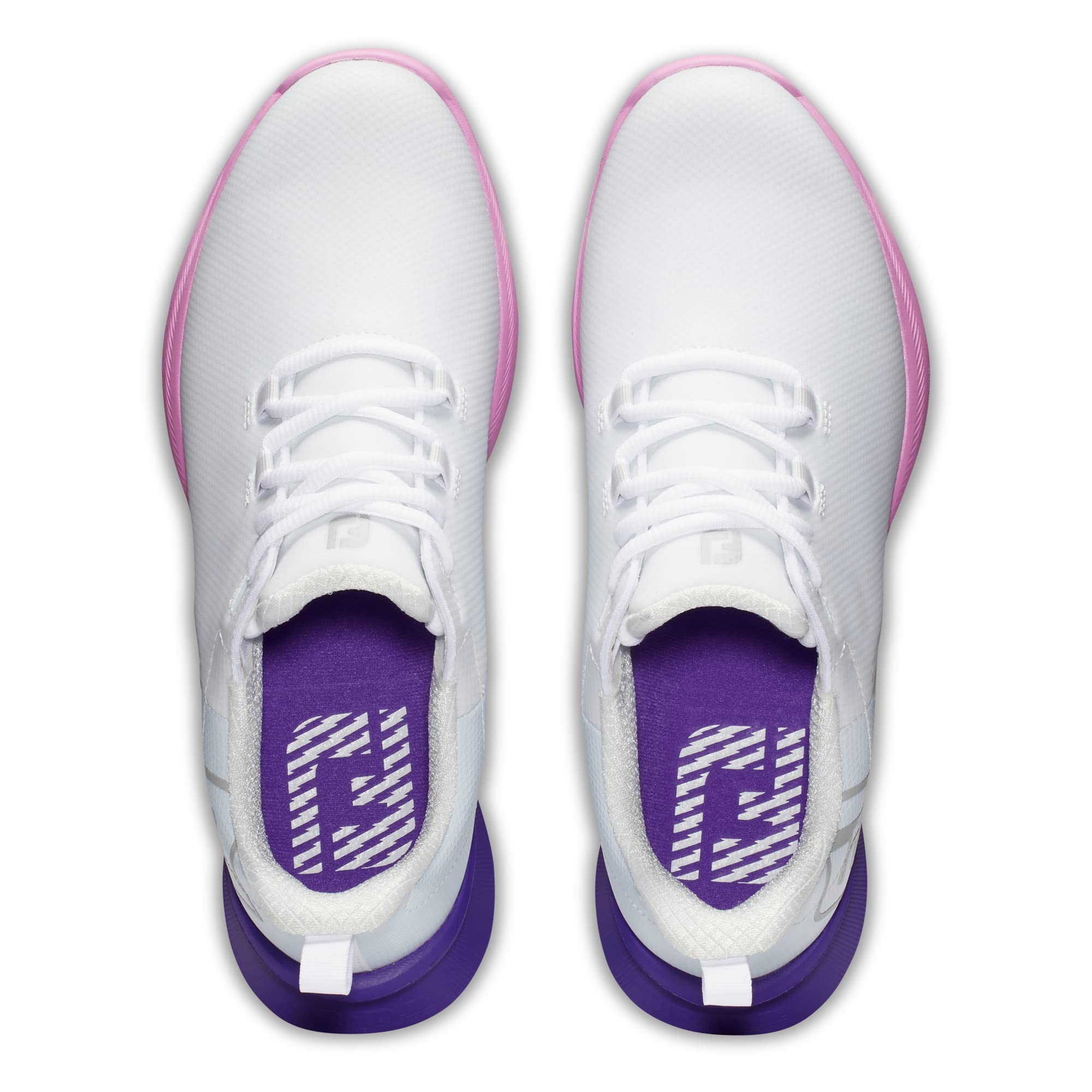 FootJoy Women's FJ Fuel Sport Golf Shoe, White/Pink/Purple, 8