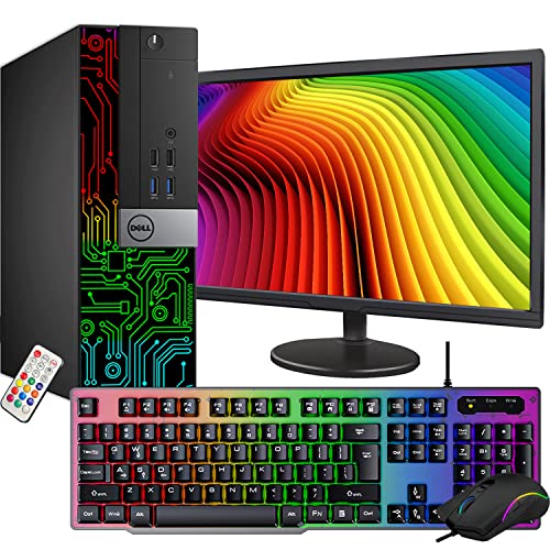 Dell Custom Built OptiPlex Computer Desktop Intel Core i5-6500 Processor 3.20 GHz, 16GB RAM 512GB SSD, New 22 Inch FHD Monitor, Windows 10 Pro Wi-Fi Gaming PC Keyboard & Mouse HDMI (Renewed), Black