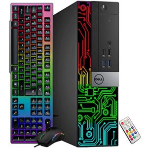 Dell Custom Built OptiPlex Computer Desktop Intel Core i5-6500 Processor 3.20 GHz, 16GB RAM 512GB SSD, New 22 Inch FHD Monitor, Windows 10 Pro Wi-Fi Gaming PC Keyboard & Mouse HDMI (Renewed), Black