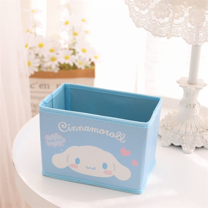 Cinnamoroll Collapsible Storage Bin, Cute Storage Box Foldable Baskets Kawaii Office Desk Organizer Cute Room Decor