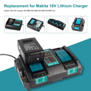 Dual Charging Ports Rapid Charger DC18RD for Makita Tools 14.4V-18V LXT Li-ion Battery BL1815 BL1820 BL1830 BL1850 BL1860 BL1840 BL1430 BL1415