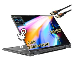 lenovo newest yoga 7i 16" 2.5k (2560x1600) 16:10 touch 2-in-1, intel evo - core i5-1240p (12cores), wifi 6, thunderbolt 4, fingerprint reader, backlit kb, w/hdmi