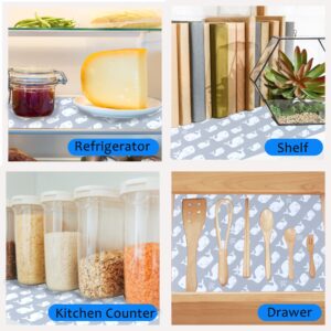 Cabinet Drawer Liner Non Adhesive Shelf Liner 17.5 Inch Wide X 20 Ft Non Slip Washable Kitchen Drawer Protective Liners for Wire Shelf Pantry Refrigerator Shelf Thicken Cupboard Mat Whale Pattern