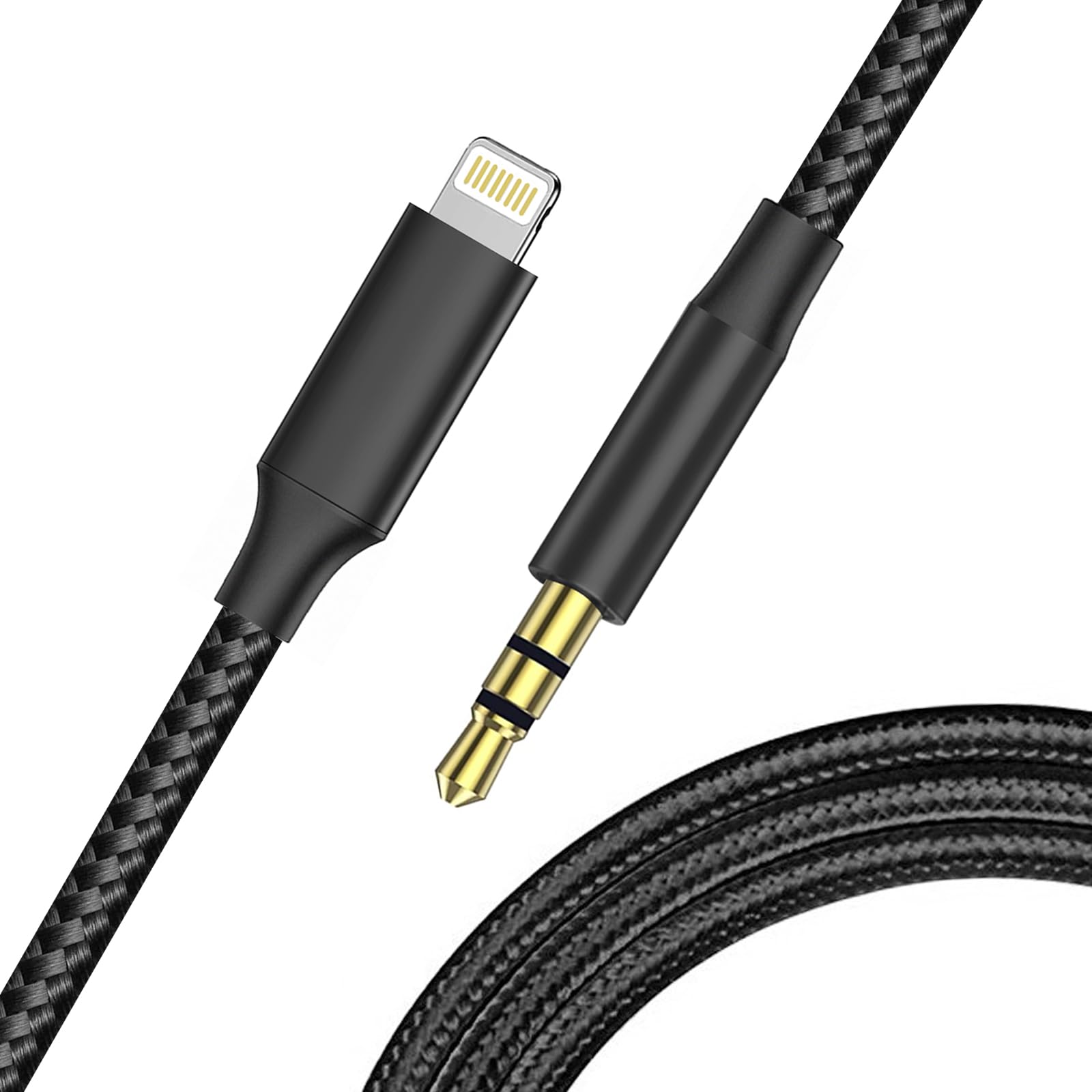 [Apple MFi Certified] iPhone AUX Cord for iPhone - Lightning to 3.5mm Aux Stereo Audio Cable Adapter Compatible with iPhone 14/13/12/11/XR/X/8/7 for Car,Speaker,Headphone Jack, 3.3ft Black