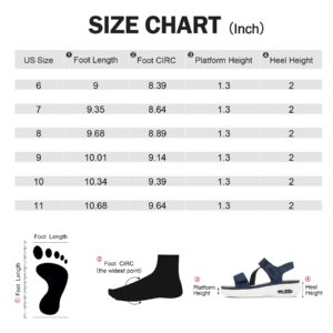 mysoft Women's Summer Walking Sandals Air Cushion Support Platform Ankle Strap Shoes Comfortable Casual Wedge Sandals