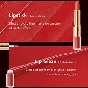 KUAILEGO ROSE GOLD 2 In 1 Matte Lipstick & Liquid Lipstick, Full Color Lip Gloss, Matte Finish, Nude, Long Wear Waterproof Velvet Lipstick (04)