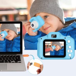 Kids Camera for Boys and Girls, SINEAU Digital Camera for Kids Toy Gift, Toddler Camera Birthday Gift for Age 3 4 5 6 7 8 9 10 with 32GB SD Card, Video Recorder 1080P IPS 2 Inch(Blue)