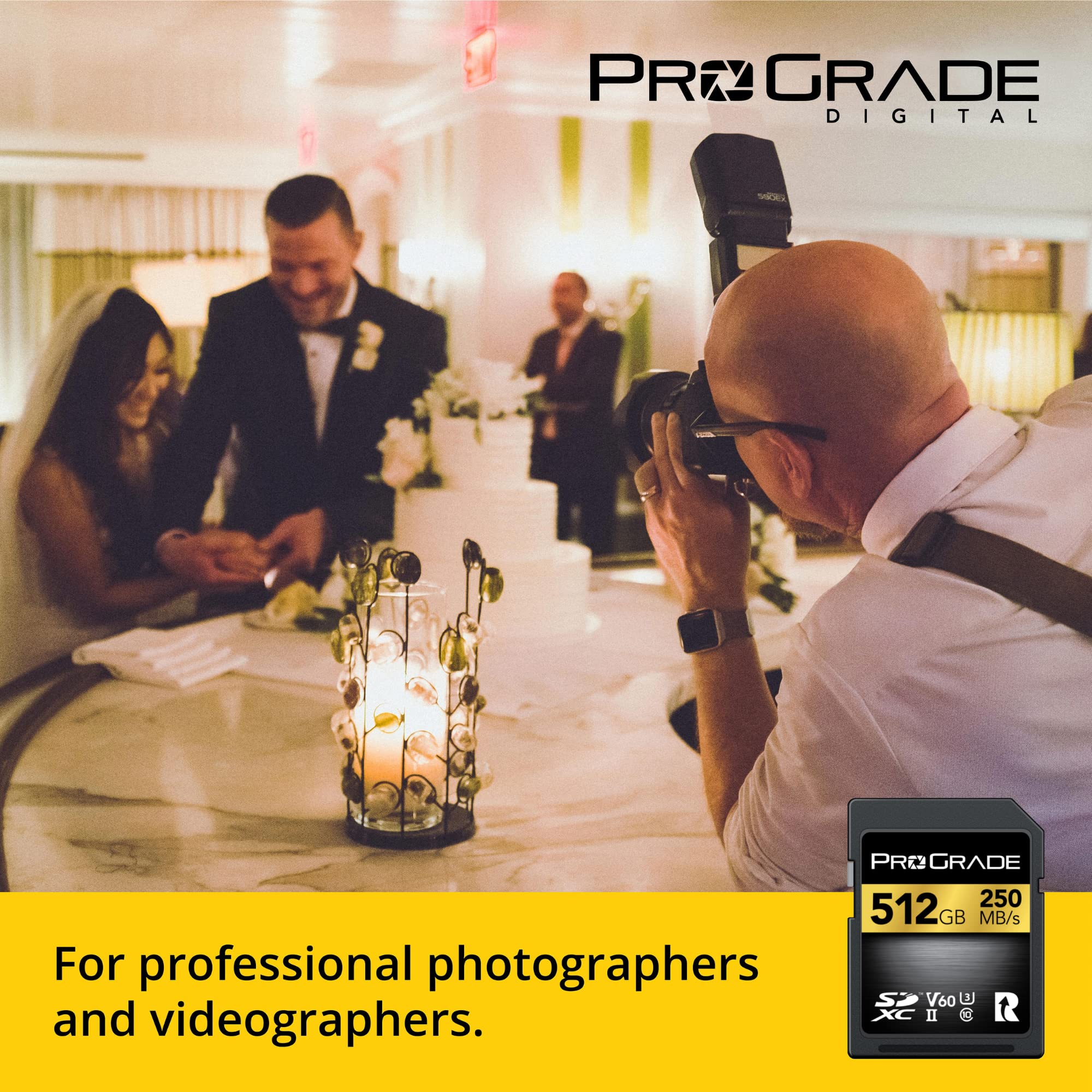 Prograde Digital SD UHS-II 512GB Card V60 –Up to 130MB/s Write Speed and 250 MB/s Read Speed | for Professional Vloggers, Filmmakers, Photographers & Content Curators