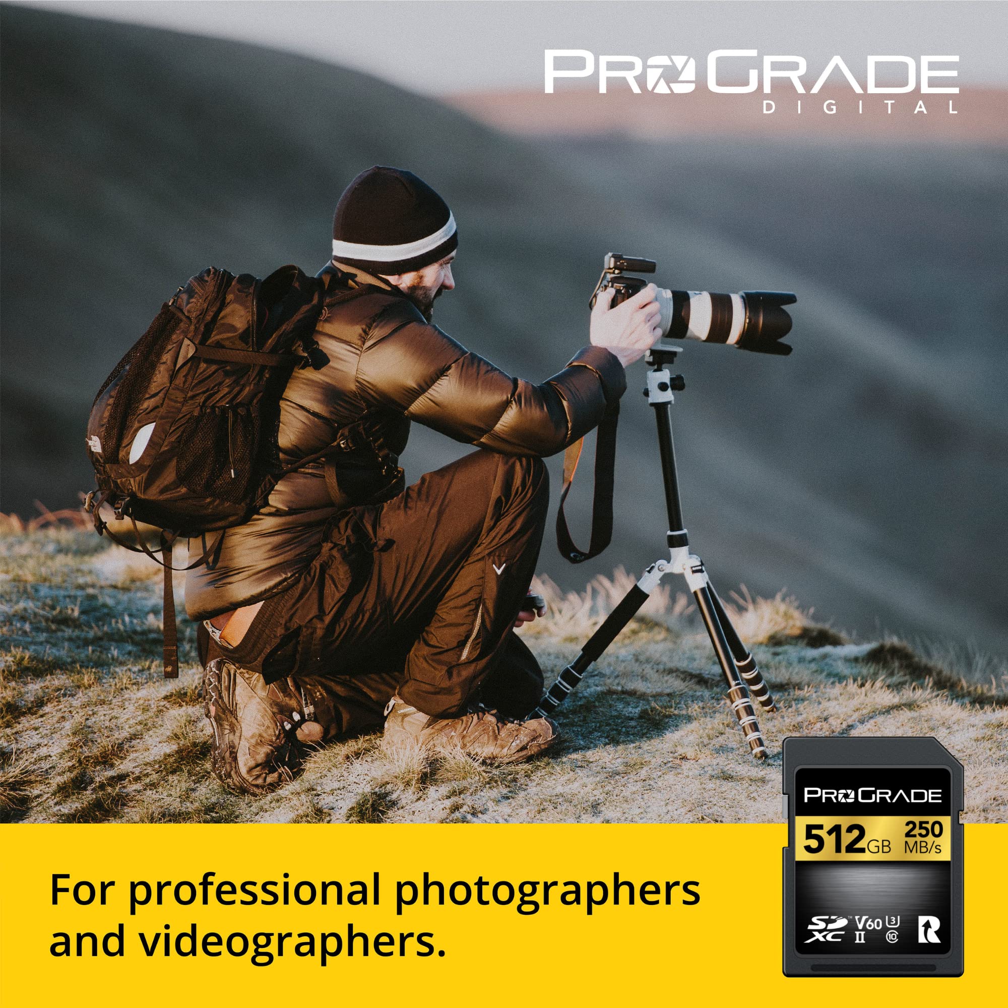 Prograde Digital SD UHS-II 512GB Card V60 –Up to 130MB/s Write Speed and 250 MB/s Read Speed | for Professional Vloggers, Filmmakers, Photographers & Content Curators