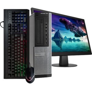 dell optiplex 7010 small desktop computer (sff) | quad core intel i5 (3.2ghz) | 16gb ddr3 ram | 2tb hdd hard disk drive | windows 10 pro | 24in monitor | rgb mouse + keyboard (renewed)