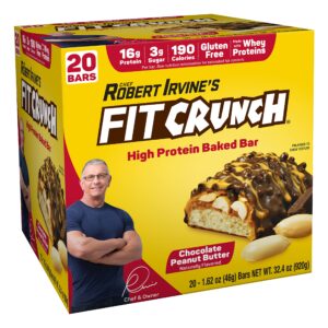 fitcrunch protein bars, snack size value pack, gluten free, made with whey proteins (20 snack size bars, peanut butter)