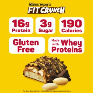 FITCRUNCH Protein Bars, Snack Size Value Pack, Gluten Free, Made with Whey Proteins (20 Snack Size Bars, Peanut Butter)