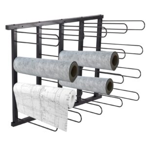 Gtouse Vinyl Roll Wall Mount Storage Rack -20 Rolls Vinyl, Art Paper Racks,Wall Mounted Media Storage Rack Vinyl,Bulletin Blueprint Storage Roll File Wall Rack