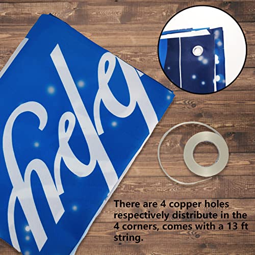 4 x 6ft Happy 50th Birthday Party Decorations Banner Blue and Silver - Cheers to 50 Years Anniversary Photo Booth Backdrop party Supplies for Girls and Boys