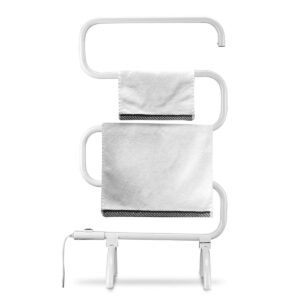 homeleader heated towel rack, 120w fast heating towel warmer, perfect for modern bathroom styles, white