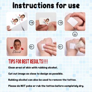 YesCustom Personalized Temporary Tattoos with Girlfriend Picture Custom Fake Face Tattoo with Photo for Women Men Birthday Bachelorette Wedding Party Paper 1 Set of 15 Pieces