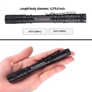 wondsunson 2 x Blue Light Penlight Pen Type Flashlight One Mode Blue Light LED Torch for Camping Hiking Fishing Hunting Animal Protecting Night Vision