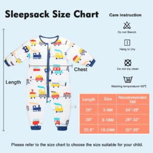 MooMoo Baby Sleep Sack with Feet 2.5 Tog Toddler Sleeping Sack for Winter Warm Wearable Blanket for Baby Cotton 18-24M