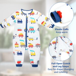 MooMoo Baby Sleep Sack with Feet 2.5 Tog Toddler Sleeping Sack for Winter Warm Wearable Blanket for Baby Cotton 18-24M