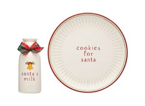 pearhead santa cookie set, cookies and milk christmas décor, cookie plate set for santa, night before christmas holiday plate set, christmas decorations