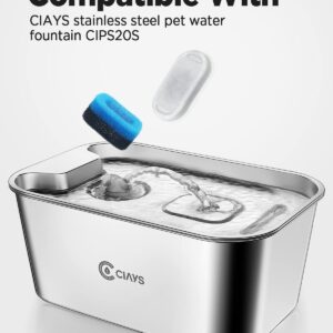 Ciays Replacement Filters Only for Ciays 61oz/1.8L Cat Water Fountain Stainless Steel Dog Water Bowl Dispenser Automatic Pet Water Fountain, 8pcs