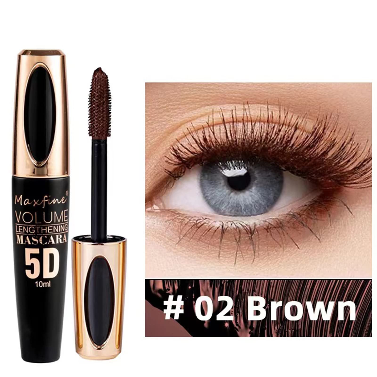 Quxunzzz Washable Mascara Eye Makeup, Lengthening Mascara,Volumizing Mascara, Mascara Makeup Brown