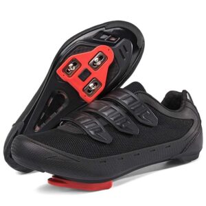 ksloutdoor peloton unisex cycling shoes women bike outdoor sports shoes road bike cycling shoes for men spd indoor peloton bike shoes compatible spd cleats riding shoe black size 11.5/14.5