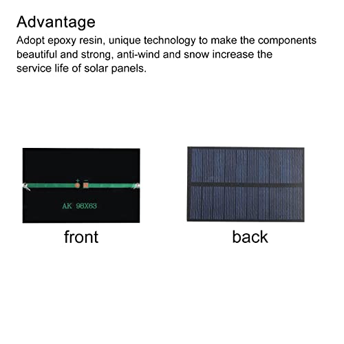 MECCANIXITY Mini Solar Panel Cell 5V 175mA 0.875W 98mm x 63mm for DIY Electric Power Project Pack of 1