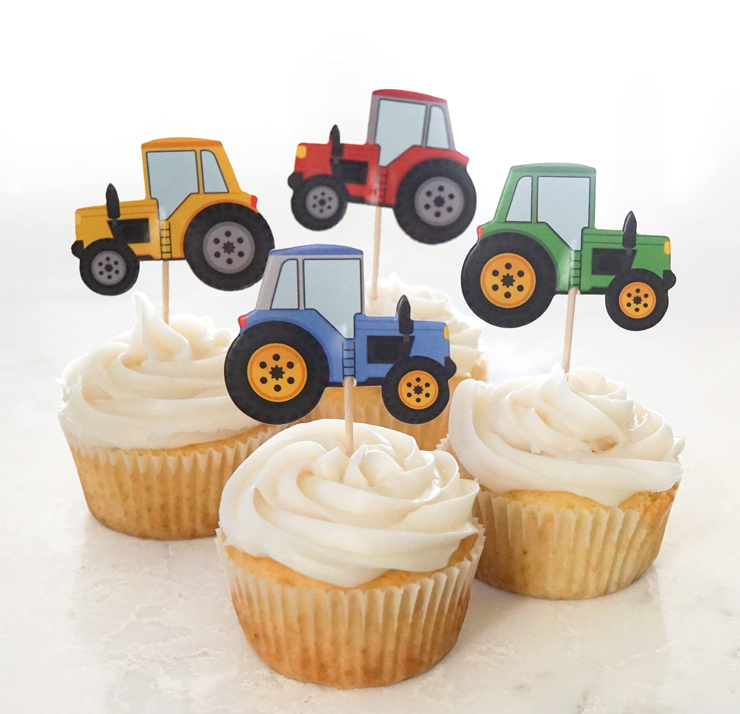 24 Trucks Cupcake Toppers (Tractor Trucks)