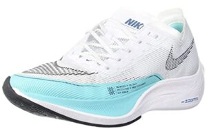 nike womens zoomx vaporfly next%2, white/black-aurora green, size 8.5