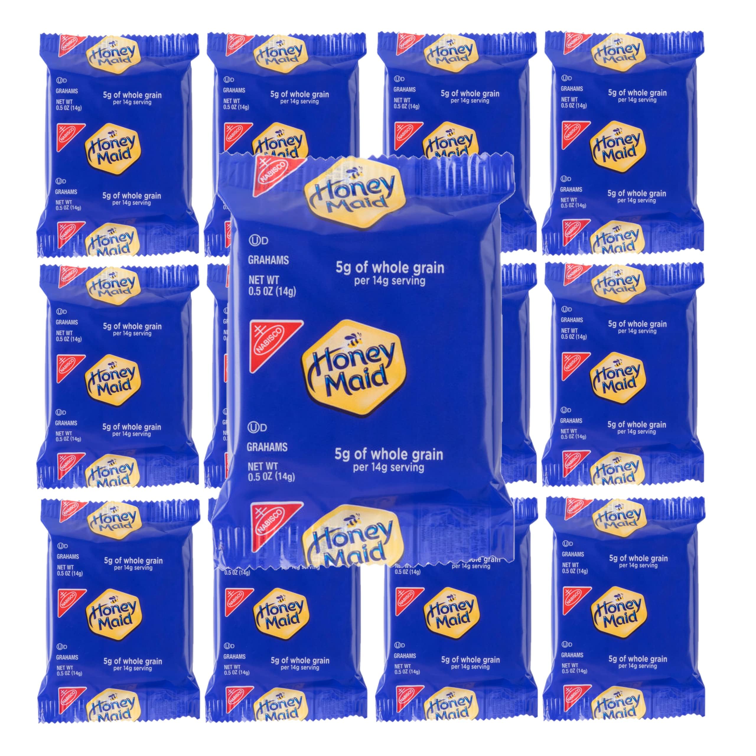 Honey Maid Graham Crackers, 0.5oz Pouches, (Pack of 50) with Bay Area Marketplace Napkins