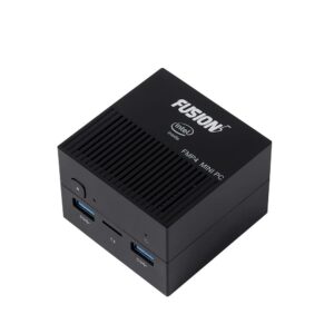 Fusion5 FMP4 Mini PC Windows 11 Pro - Intel Quad Core Mini Computer, 128GB Storage and 8GB RAM - Mini Desktop Computer with Dual Band WiFi, HDMI, USB 3.0, Micro SD Card Slot - Small & Portable