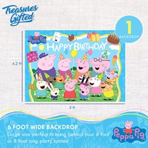 Treasures Gifted Officially Licensed Peppa Pig Birthday Party Supplies - Serves 16 Guests Ultimate Set Peppa Pig Party Supplies, Peppa Pig Decorations, Peppa Pig Backdrop, Peppa Pig Cake Topper & More