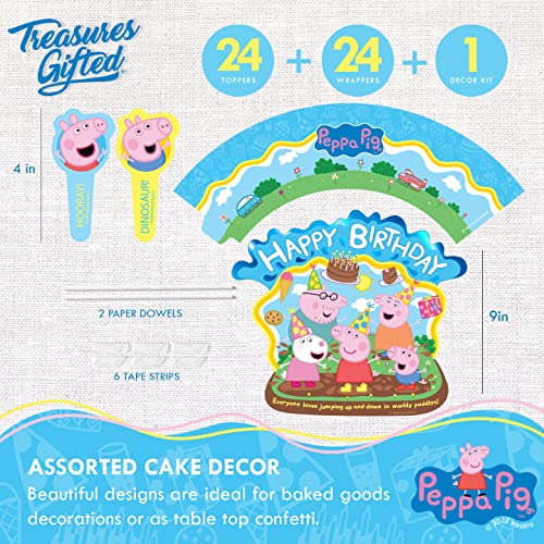 Treasures Gifted Officially Licensed Peppa Pig Birthday Party Supplies - Serves 16 Guests Ultimate Set Peppa Pig Party Supplies, Peppa Pig Decorations, Peppa Pig Backdrop, Peppa Pig Cake Topper & More