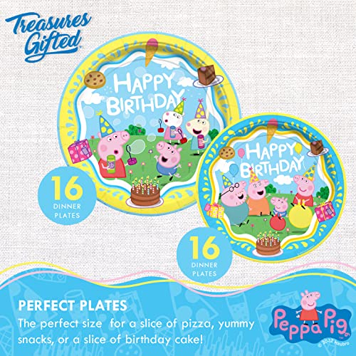 Treasures Gifted Officially Licensed Peppa Pig Birthday Party Supplies - Serves 16 Guests Ultimate Set Peppa Pig Party Supplies, Peppa Pig Decorations, Peppa Pig Backdrop, Peppa Pig Cake Topper & More