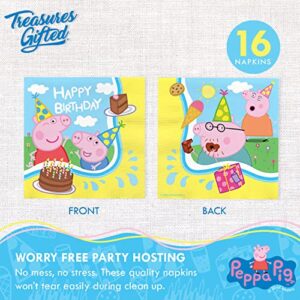 Treasures Gifted Officially Licensed Peppa Pig Birthday Party Supplies - Serves 16 Guests Ultimate Set Peppa Pig Party Supplies, Peppa Pig Decorations, Peppa Pig Backdrop, Peppa Pig Cake Topper & More