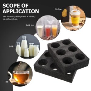 4Pcs Foam Drink Holders Drink Carrier Tray 3 Holes Hot or Cold Beverage Cup Holder Takeout Packing to Go Drink Holder for Car Food