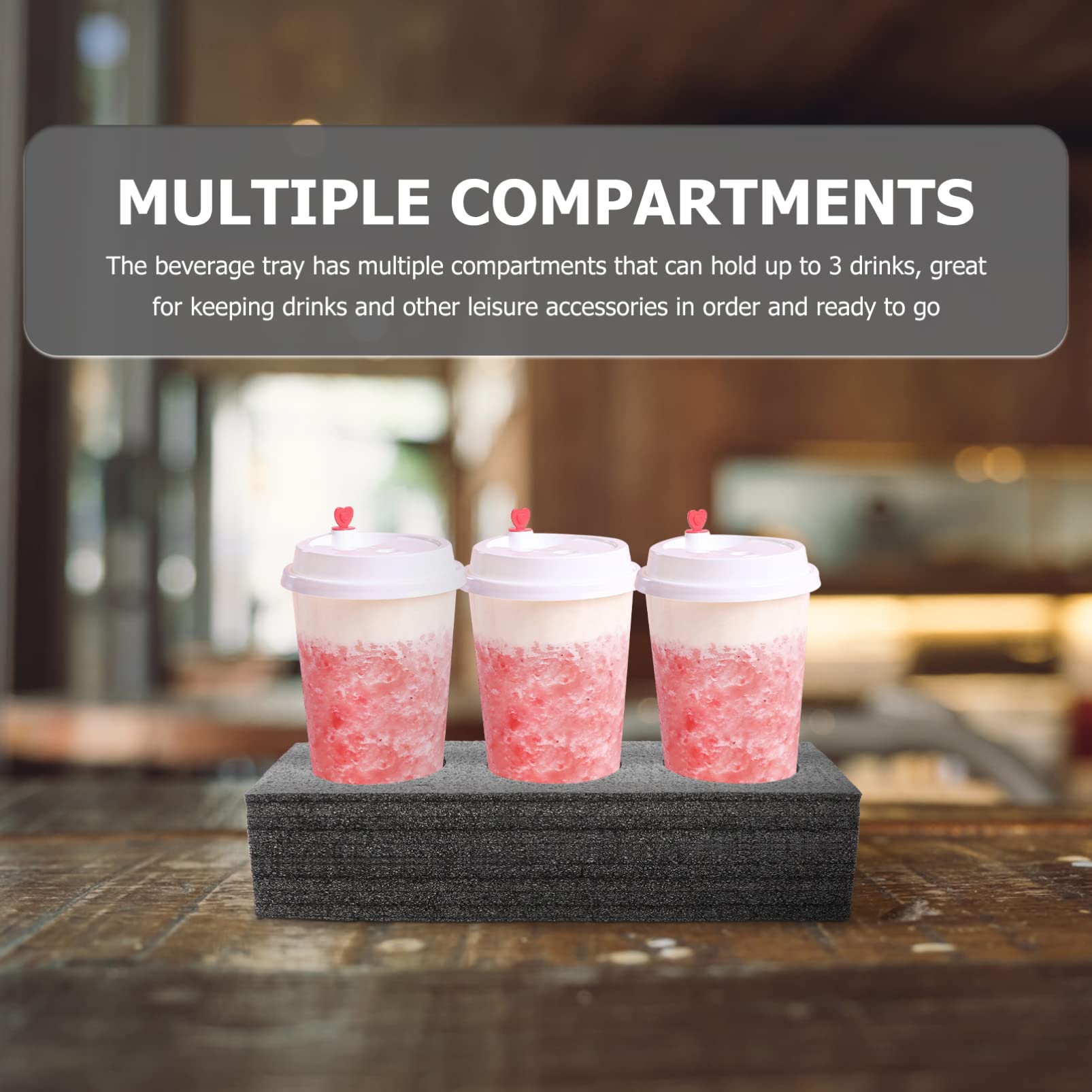 4Pcs Foam Drink Holders Drink Carrier Tray 3 Holes Hot or Cold Beverage Cup Holder Takeout Packing to Go Drink Holder for Car Food