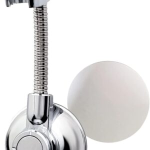 BathBeyond Adjustable Shower Head Holder - Universal Wall Mount with Flexible Vacuum Suction Cup & Adhesive Sticker, Easy Installation for Handheld Showers No-Drill Shower Accessory Shower Head Stand