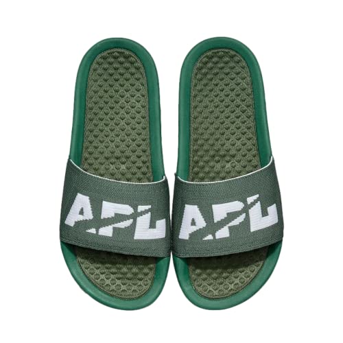 APL: Athletic Propulsion Labs Women's Big Logo Techloom Slide, Great Green/White, 8