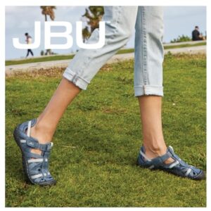 JBU by Jambu Women's Regional Water Ready Oxford Flat, DK Denim/Stone Blue, 9