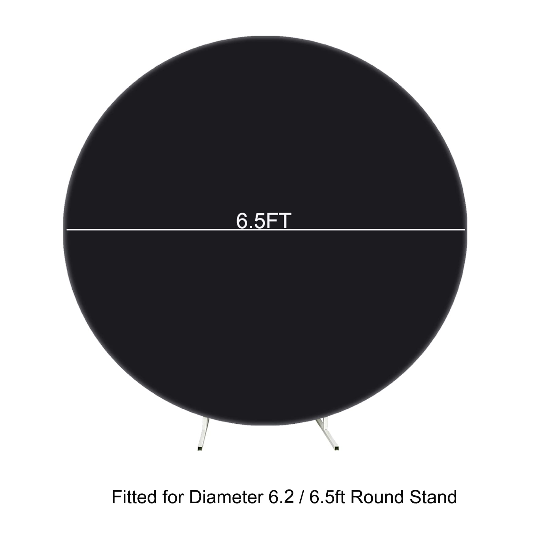 6.5ft Black Round Backdrop Cover for 6.5ft / 6.6ft Circle Stand, Wrinkle Free Stretchy Circle Arch Round Backdrop Cover for Party Wedding Birthday Baby Shower Photography