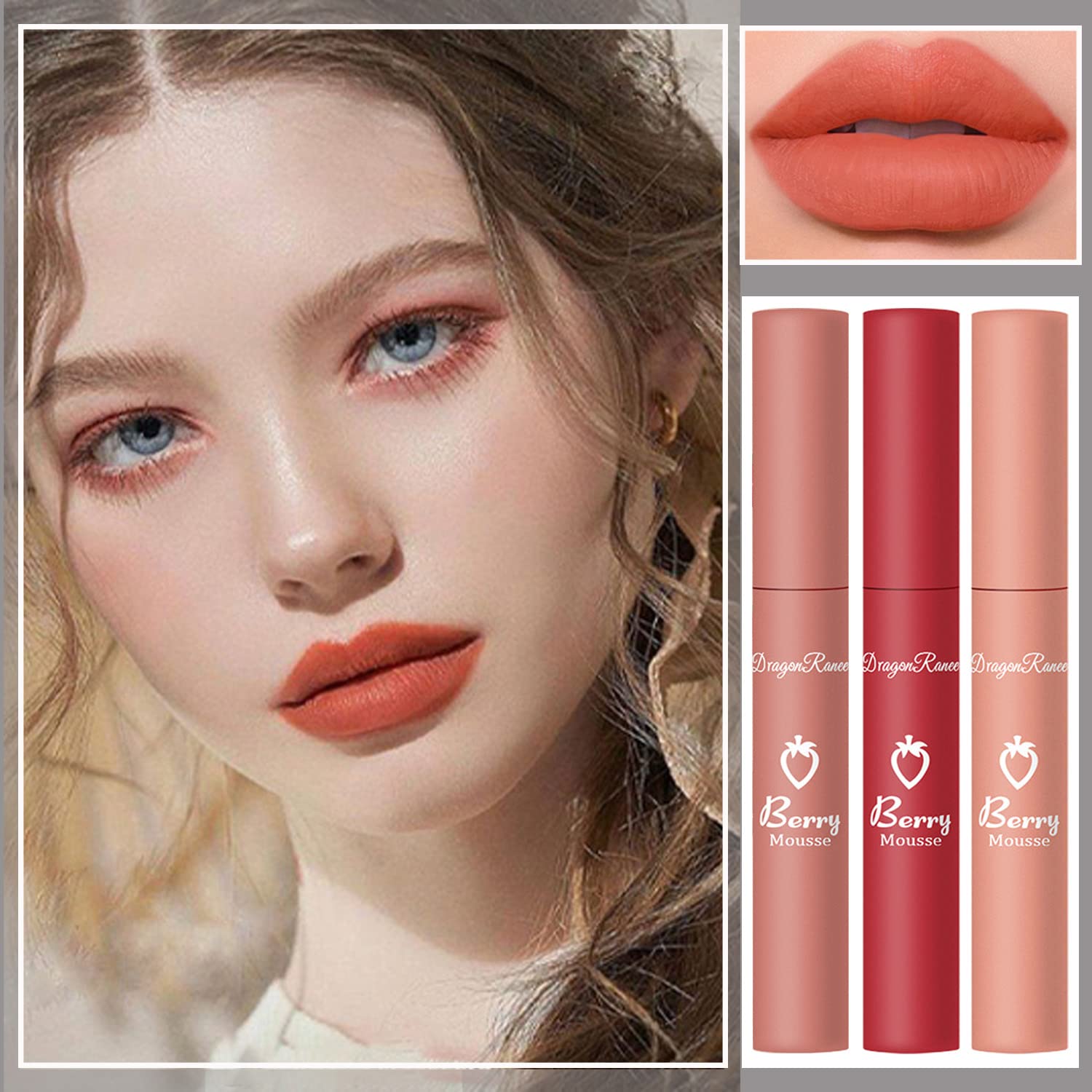 Plumping Lip Oil, Hydrating Lip Gloss Tinted Lip Balm Lip Care Transparent Toot Lip Oil Balm Care Lightening Nourishing Lip Glow Oil Non-sticky Big Brush Head Repairing Head Primer Lip Tint (CHERRY)