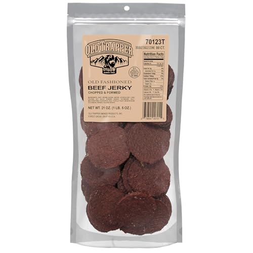 Old Trapper Double Eagle Beef Jerky, Old-Fashioned Flavor, 21oz. 80-Count Package, Delicious Jerky Snacks, 10 Grams of Protein and 80 Calories per Serving (Pack of One)