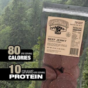 Old Trapper Double Eagle Beef Jerky, Old-Fashioned Flavor, 21oz. 80-Count Package, Delicious Jerky Snacks, 10 Grams of Protein and 80 Calories per Serving (Pack of One)