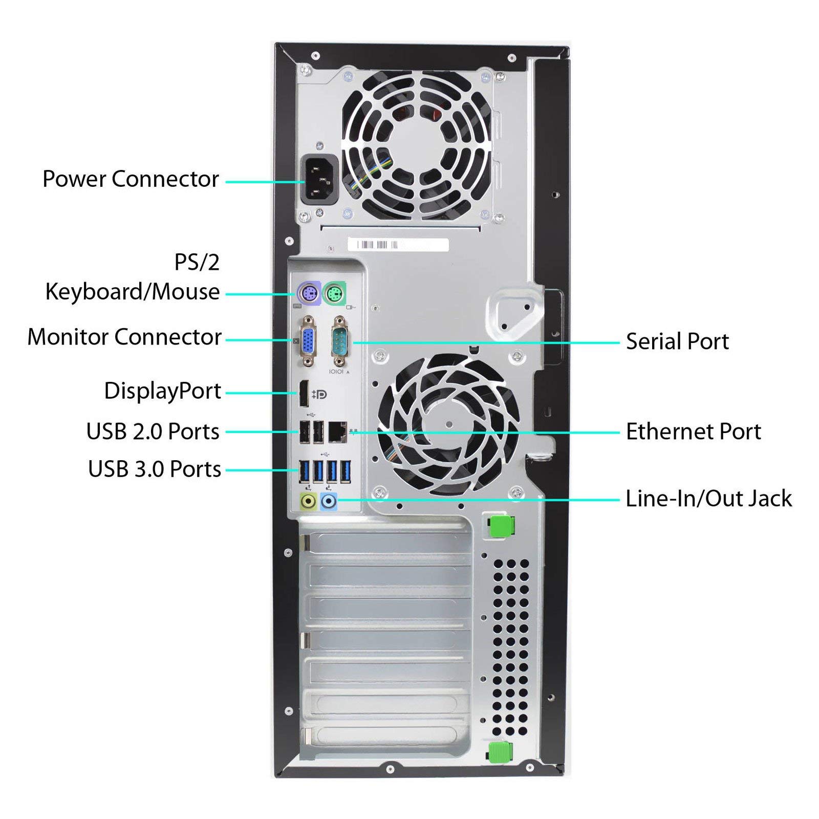 HP Tower Computer with Intel i7, 16GB RAM, 1TB SSD, NVIDIA GT 1030 2GB, Windows 10 Pro - High Performance Home or Office Computer